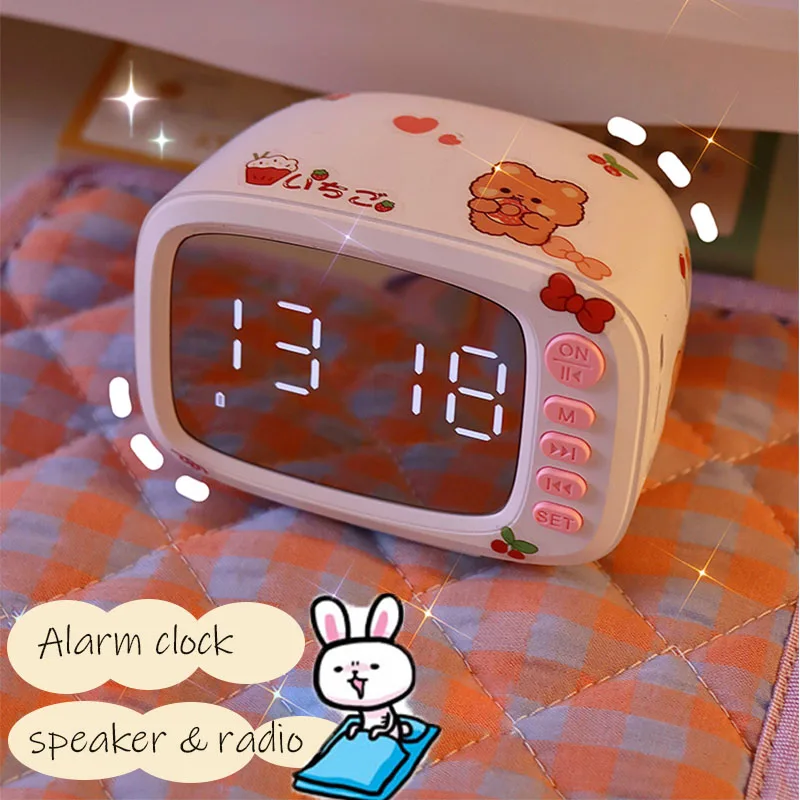 Desk-Decor-Clock-Speaker-TV-Wireless-Bluetooth-Speaker-Charging ...