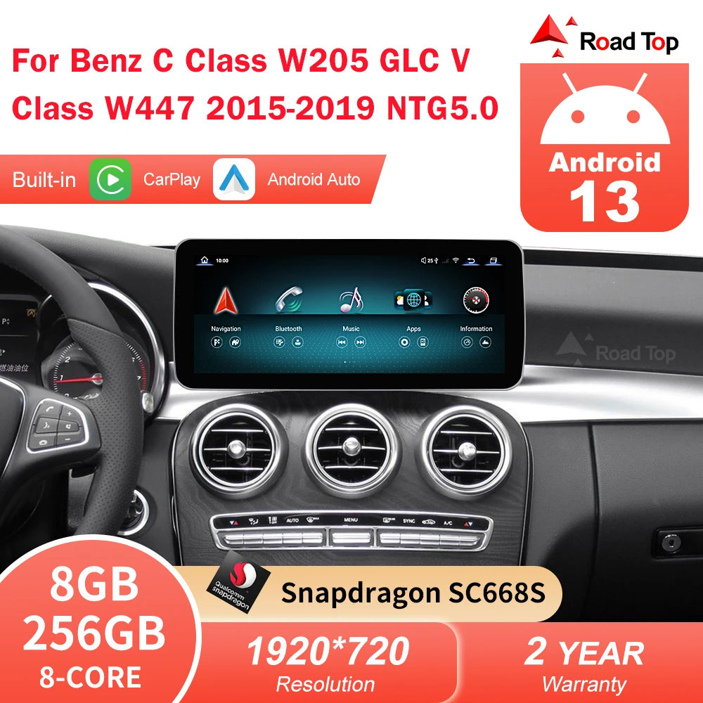 Android-13-Touchscreen-Auto-Carplay-Voor-Mercedes-C-Klasse-W205-Glc-V ...