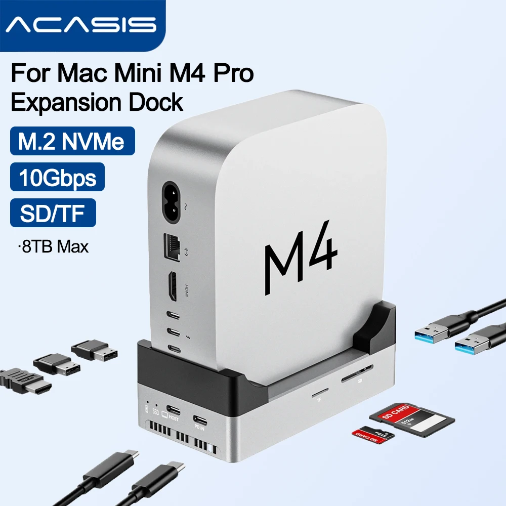 Acasis Mac Mini Storage Expansion Dock With 10Gbps M.2 NVMe SSD ...