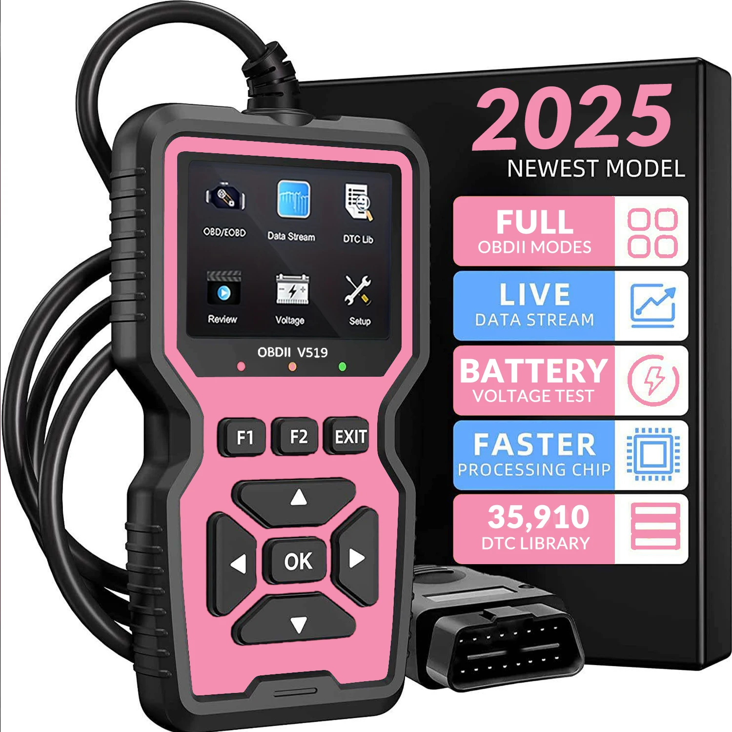 V519 Car Diagnostic Scanner - 10-Second Fast Fault Code Reader ...