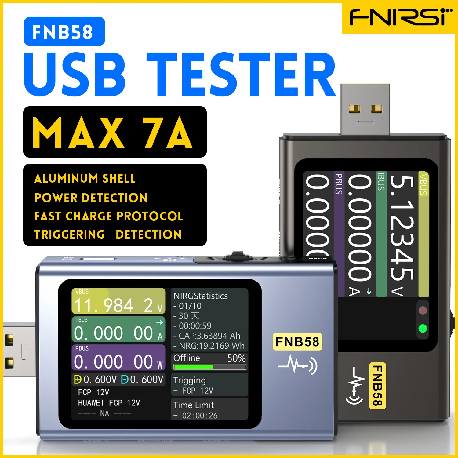 FNIRSI-FNB58-USB-Voltage-Tester-TYPE-C-Voltmeter-Ammeter-Fast-Charge ...
