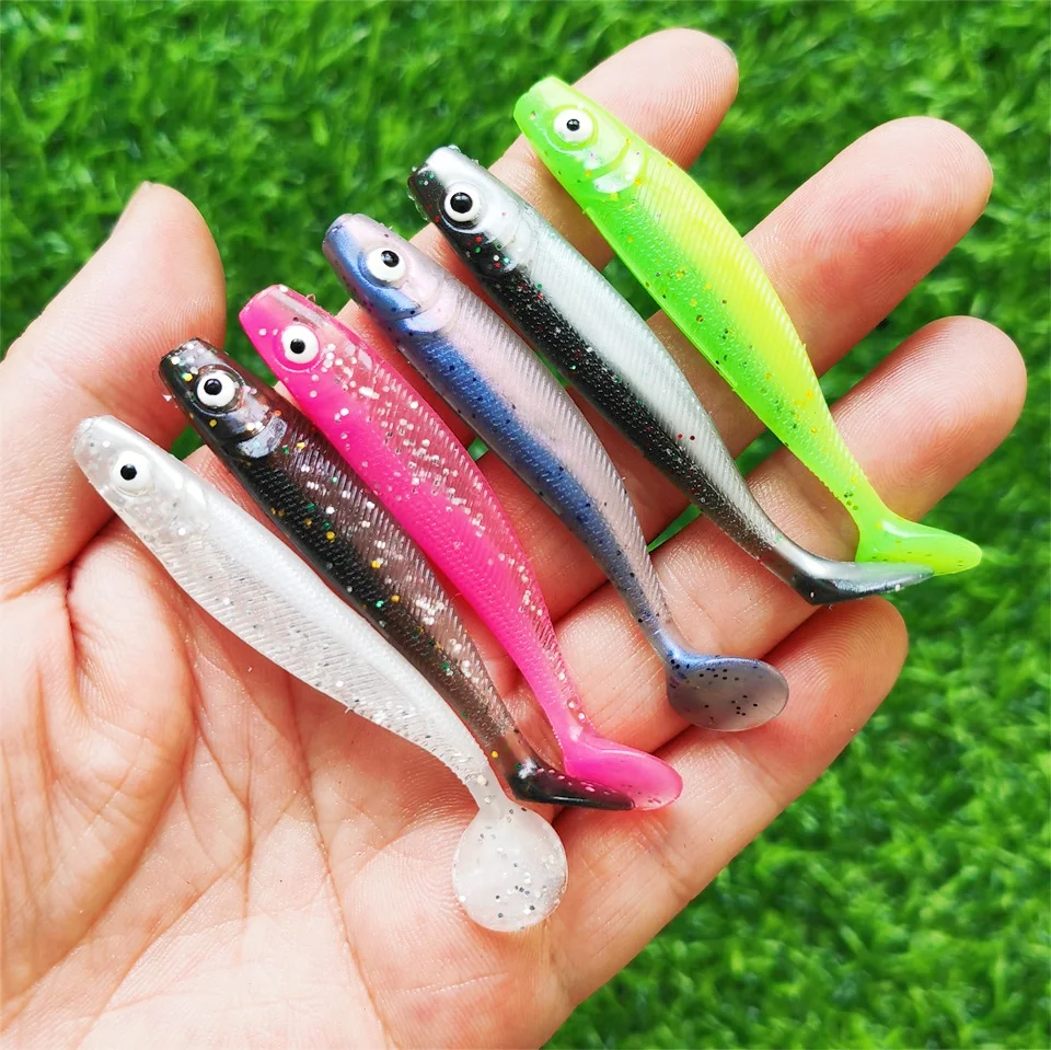 MUKUN 10PCS 6cm/2g Pike Zander Predator Fishing 3d eyes Soft lure ...