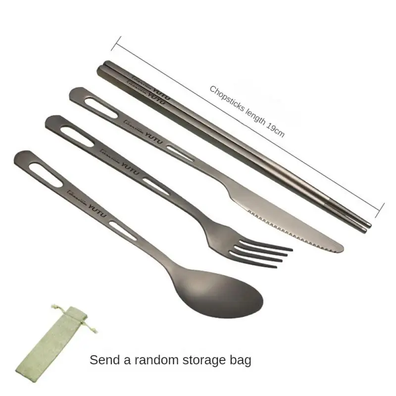 Pure Titanium Tableware Set Household Frosted Knife and Fork Spoon ...