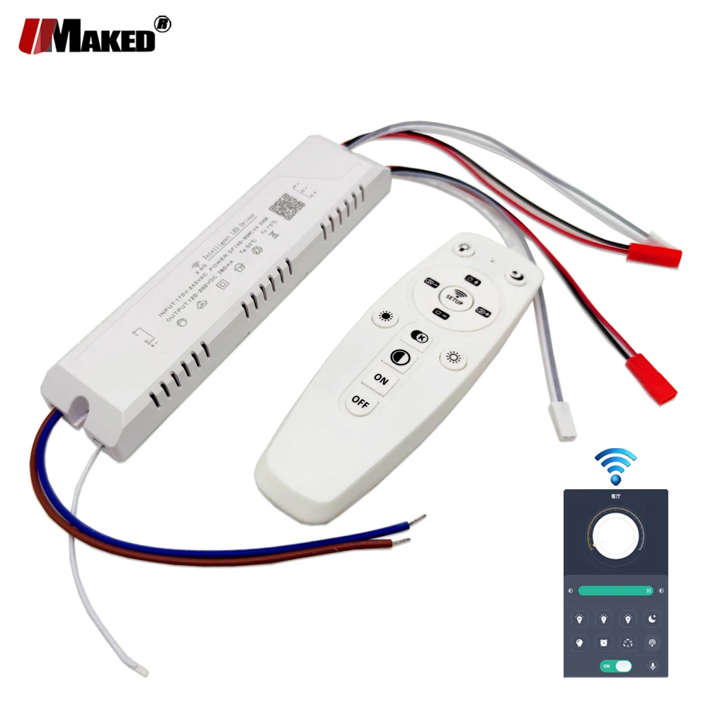 220V APP Control LED Chandelier Light Transformers 2.4G Remote Drive 20 ...