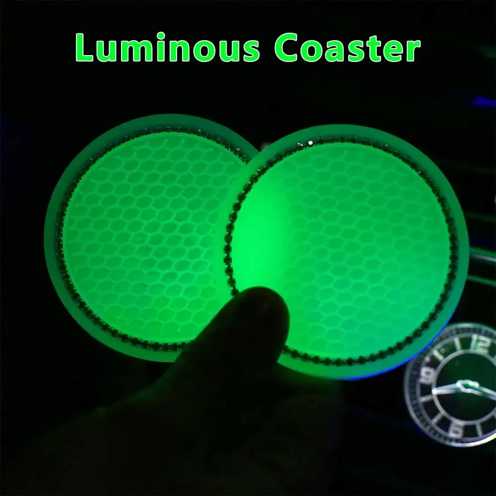 Luminous-Car-Coasters-PVC-Auto-Cup-Holder-Anti-Slip-Interior ...