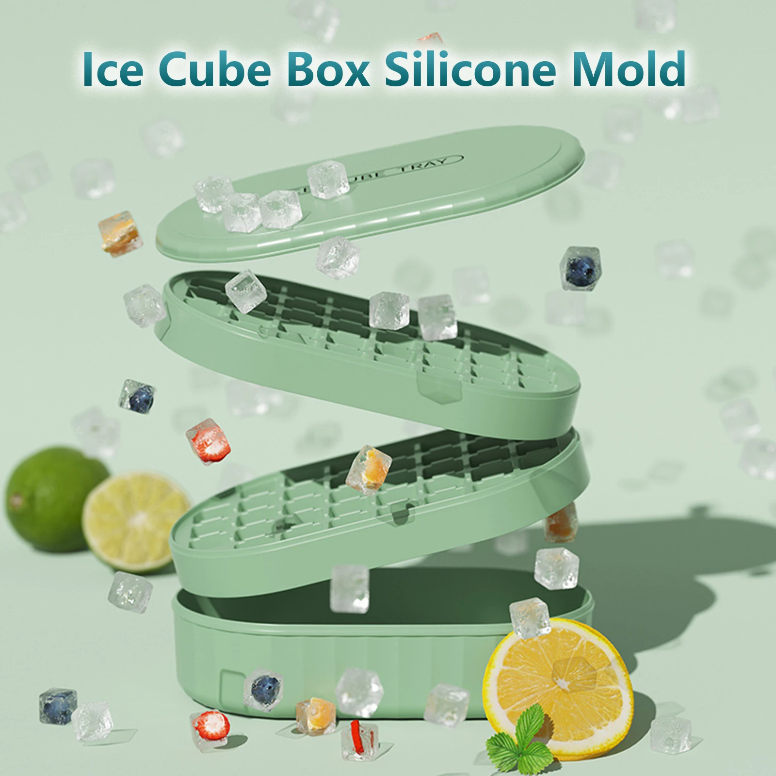 Ice-Cube-Mold-Silicone-Ice-Tray-Household-Ice-Storage-Large-capacity ...