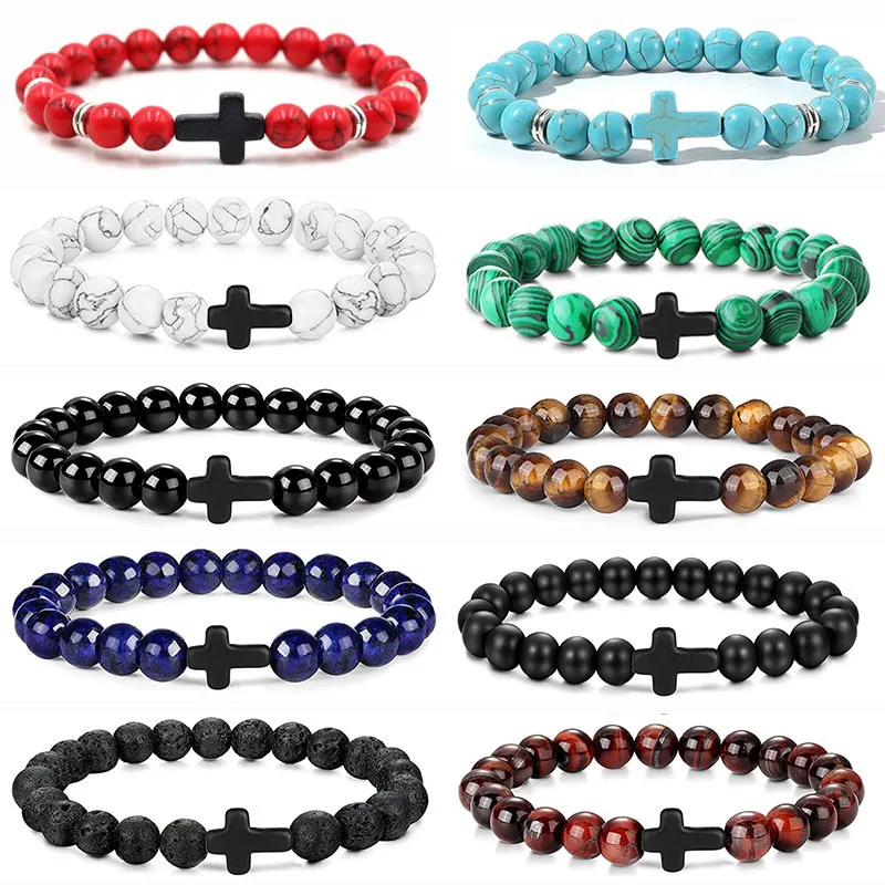 Pulsera-de-Cruz-de-hematita-para-hombre-y-mujer-brazalete-de-meditaci-n ...