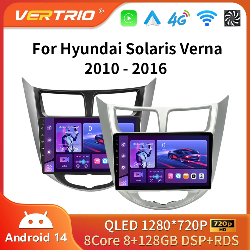 Android 16 Carplay Auto Car Radio for Hyundai Solaris Verna Accent 1 ...