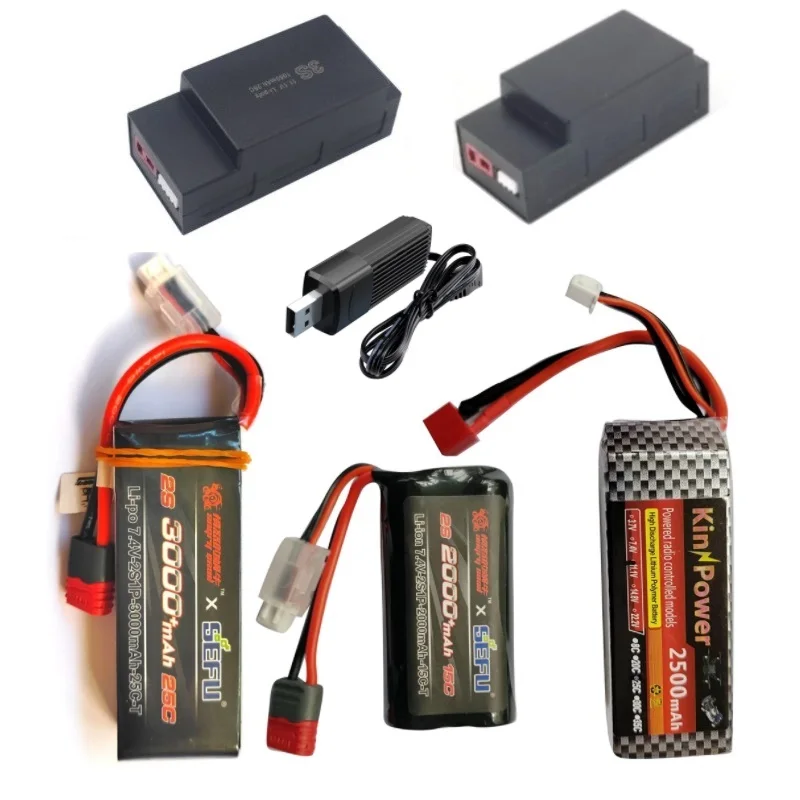 2S 7.4V/3S 11.1V 1050/2000/2500/3000mAh Lipo Battery/USB For MJX Hyper ...