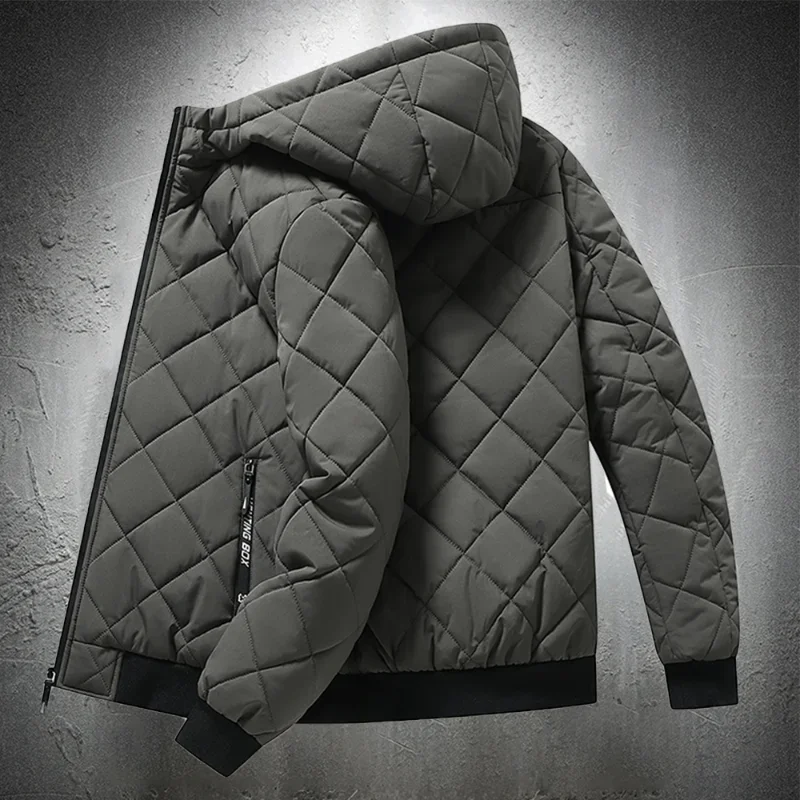 Jackets for Men with Hood Autumn Winter Cotton Padded Jacket Men ...