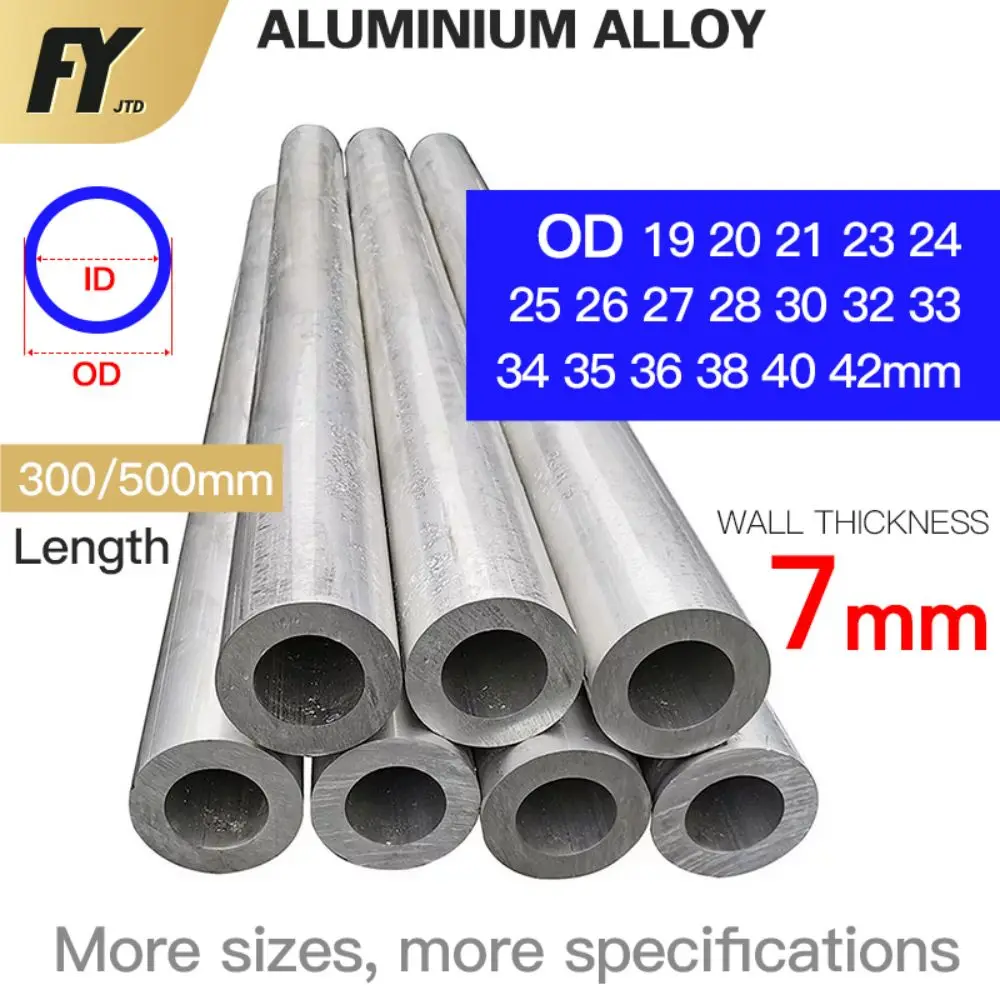 FUYI-Aluminium-Pipe-7mm-Thickness-19-42mm-OD-Straight-300mm-500mm-Long ...