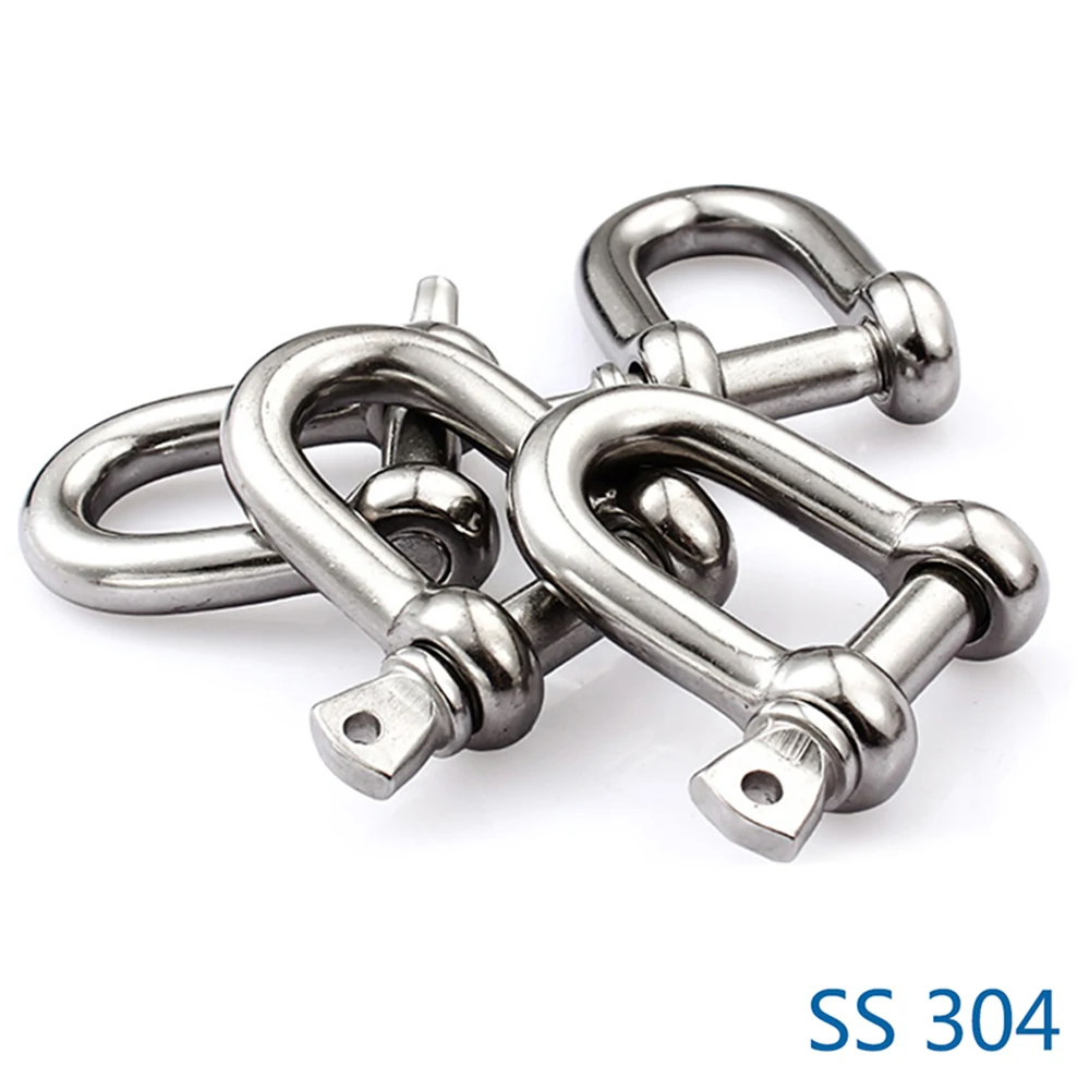 1-5PCS/Lot Stainless Steel U-Bolts Cable Buckle D-Shaped Cufflinks ...