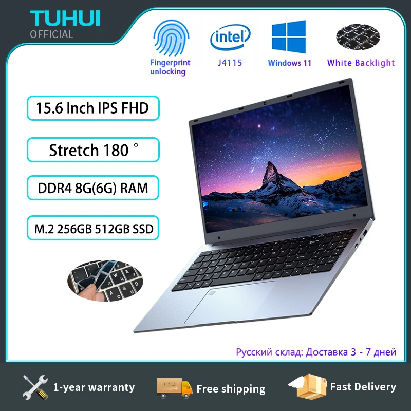 TUHUI-Intel-Celeron-J4115-Laptop-15-6-Inch-IPS-8GB-DDR4-RAM-256G-512G ...