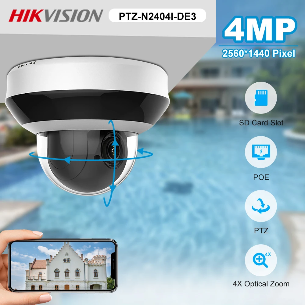 Hikvision Oem 4mp Ptz Ip Camera Poe 4x Optical Zoom With Audio Doem ...