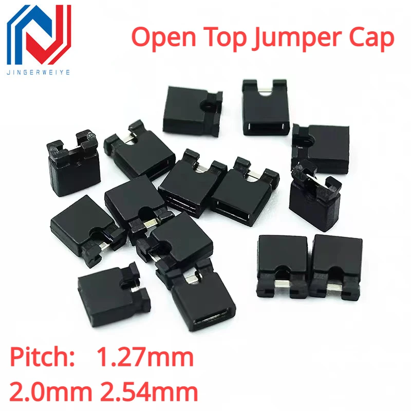 100PCS 1.27mm 2.0mm 2.54mm Pitch Open Top Jumper Cap/Jumper Cap Black ...