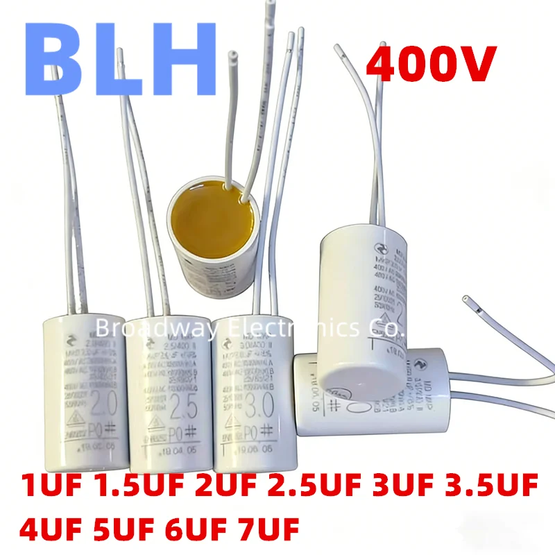 Motor Running Capacitor MD MKP 400VAC 400V 1.5UF 2UF 2.5UF 3UF 3.5UF ...