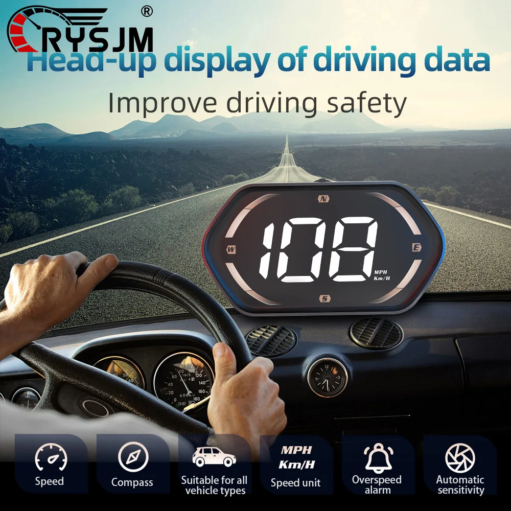 G22 GPS Speed Display HUD Car Auto Digital Head Up Display Speedometer ...