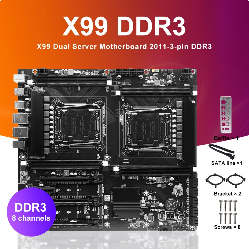Placa-base-de-Cpu-de-doble-enchufe-X99-Lga2011-3-8xddr3-Ecc-ranura-Ram ...