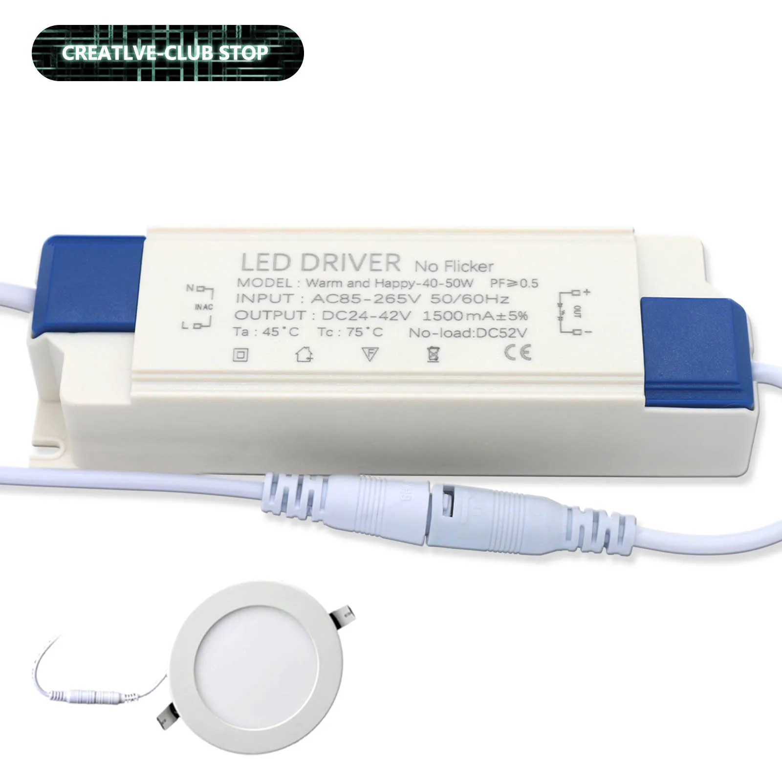 LED-40-50W-Panel-Lamp-Power-Supply-Lighting-Transformer-DC24-42V-Output ...