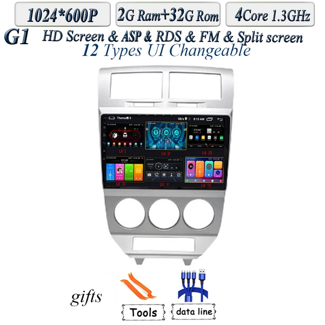 Android 11 For Dodge Caliber Car Radio Multimedia player Head Unit 2007 ...