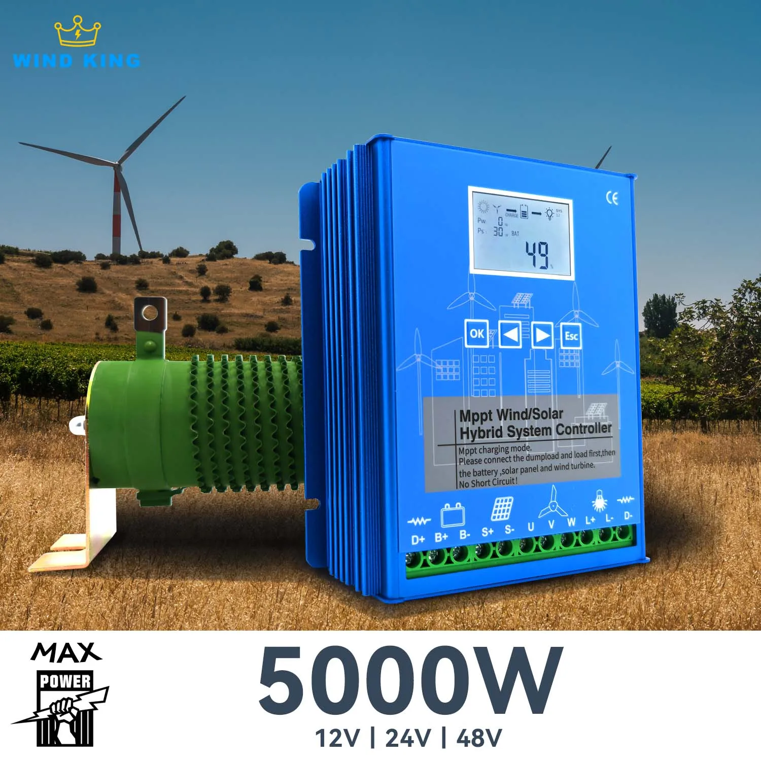 Windking-MPPT-Charge-Controller-5000w-Solar-Wind-Hybrid-System-12v-24v ...