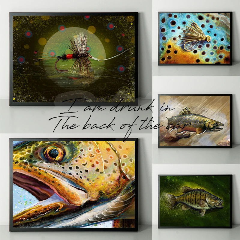 Fishwear Designs Fishing Poster Canvas Prints The River Smallmouth Bass ...