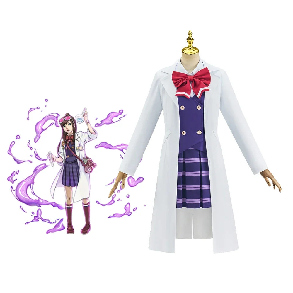 Game Ace Attorney Ema Skye Cosplay Kostuum Akane Houzuki Vrouwen JK ...