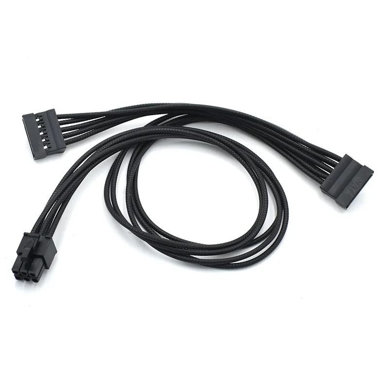 16AWG braid patterned PSU 6 Pin to 2X IDE/SATA Hard Drive Adapter ...