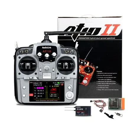 Radiolink AT10 II 12CH RC Transmitter and Receiver R12DS 2.4G DSSS&FHSS ...