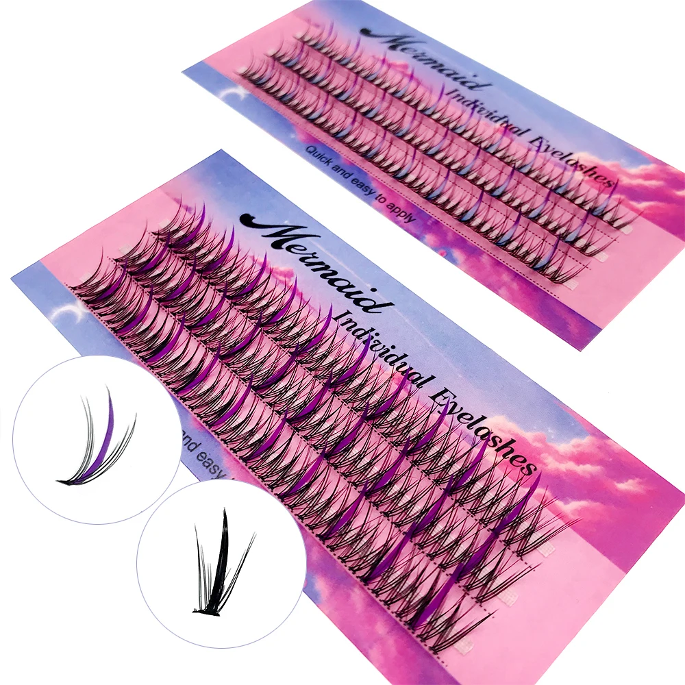 HOLLYLASH-Colored-Mermaid-Individual-Cluster-Lashes-Middle-Long-Natural ...