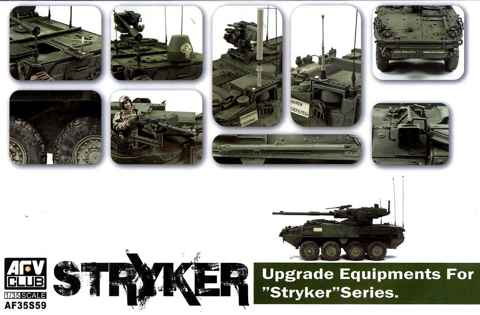 STRYKER 시리즈 M1128/M1130/M1134 용 AFV Club 1/35 AF35S59 업그레이드 장비 ...
