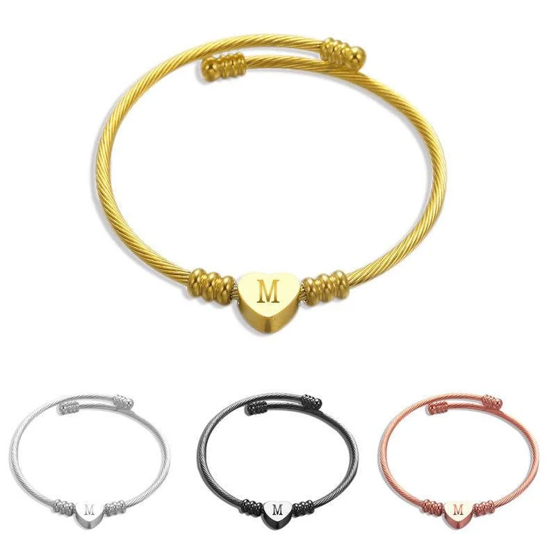 Stainless-Steel-Wire-Braided-Bracelet-Titanium-Steel-Heart-shaped ...