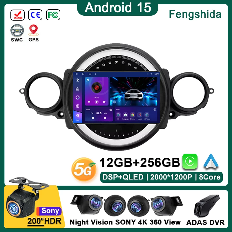 Android 15 Car Radio For BMW Mini Cooper R56 R60 R51 2006 - 2015 Auto ...