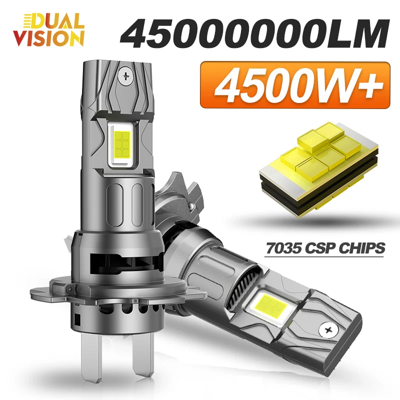 4500W Turbo H7 H11 LED Headlight Bulbs CANBUS Light 45000000LM H4 Hi ...