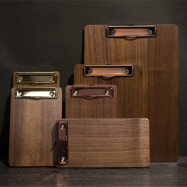 Vintage black walnut bill clip board A4/A5/A6 menu board clip wooden ...