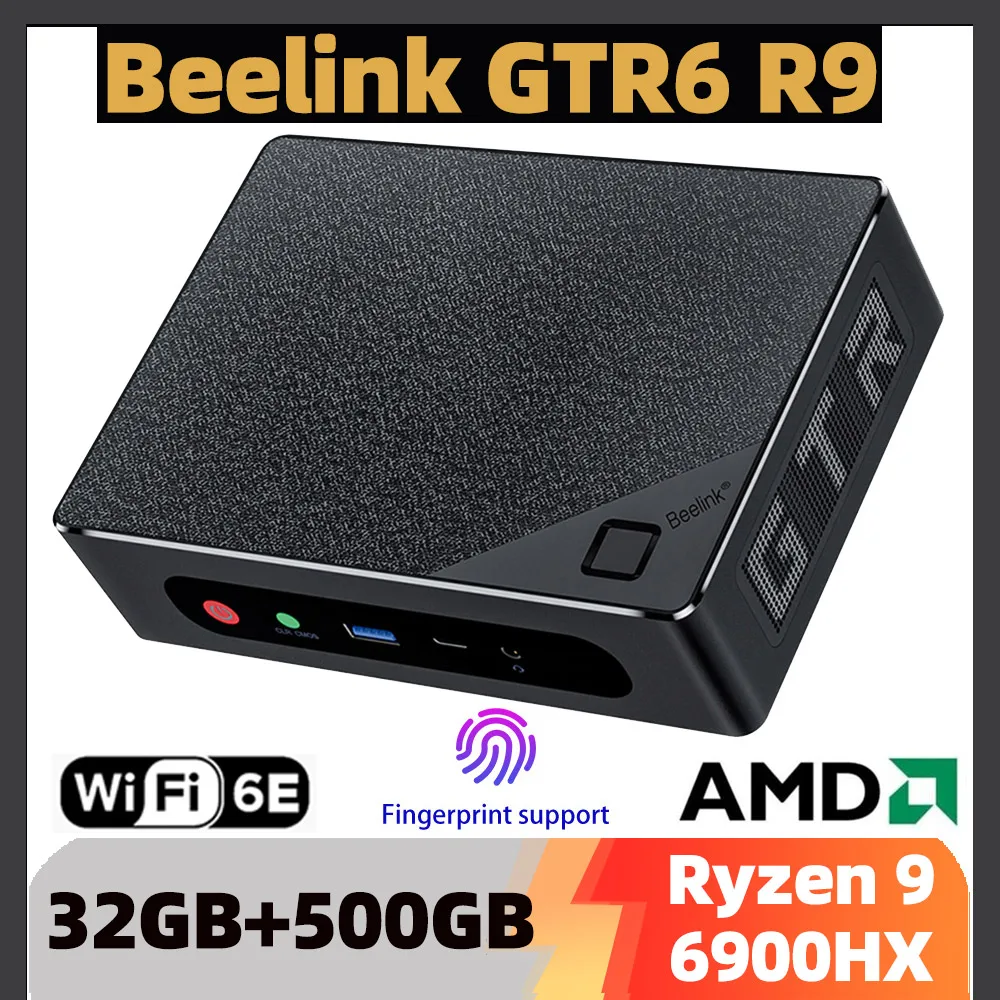 Beelink GTR6 미니 PC 게이머 데스크탑 컴퓨터, 윈도우 11, Ryzen 9, 6900HX, DDR5, 32GB ...
