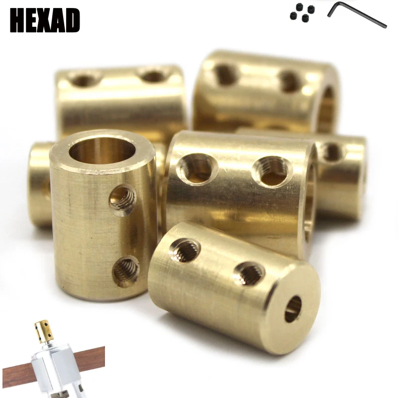 3.17/4/5/6/8/10/12mm Brass Rigid Motor Shaft Coupling Coupler ...
