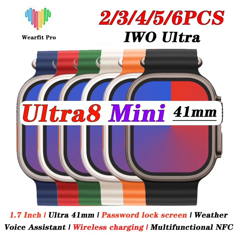 Ultra8 mini relógio inteligente iwo ultra 41mm nfc mulheres fitness 1.7 ...