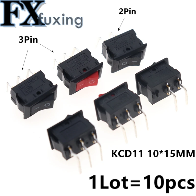 10-15MM-Push-Button-Switch-10x15mm-SPST-2Pin-3Pin-3A-250V-6A-KCD11-Snap ...