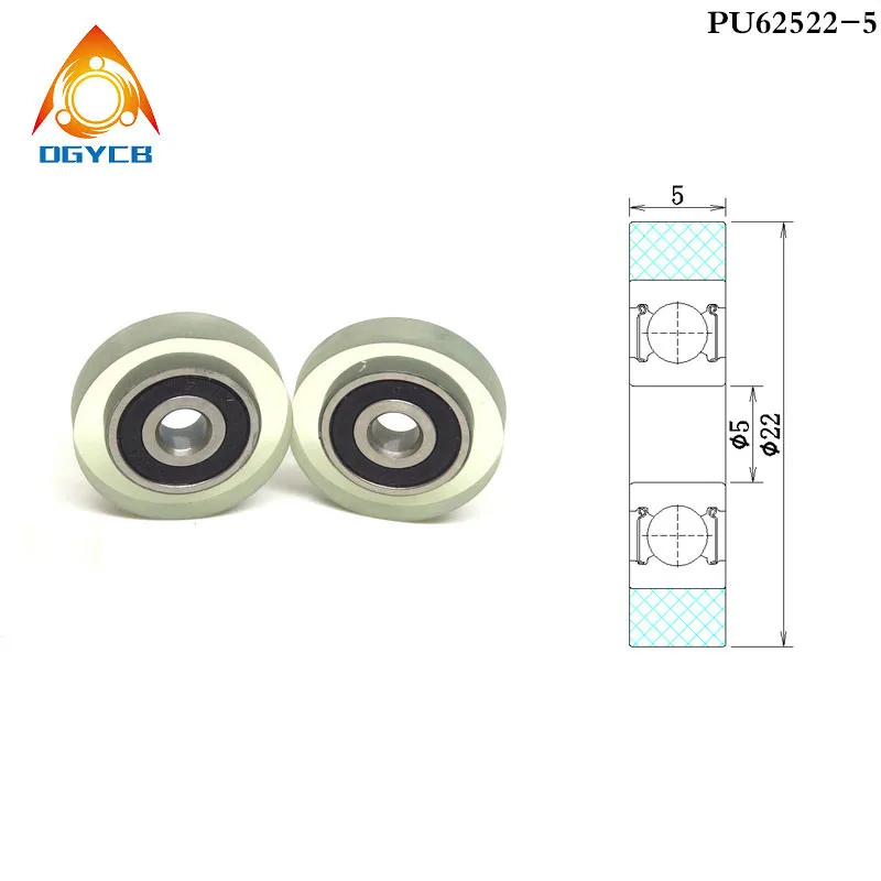 1pcs OD 22 mm Mini PU Roller With 625 Bearing 5x22x5 mm PU62522-5 Soft ...