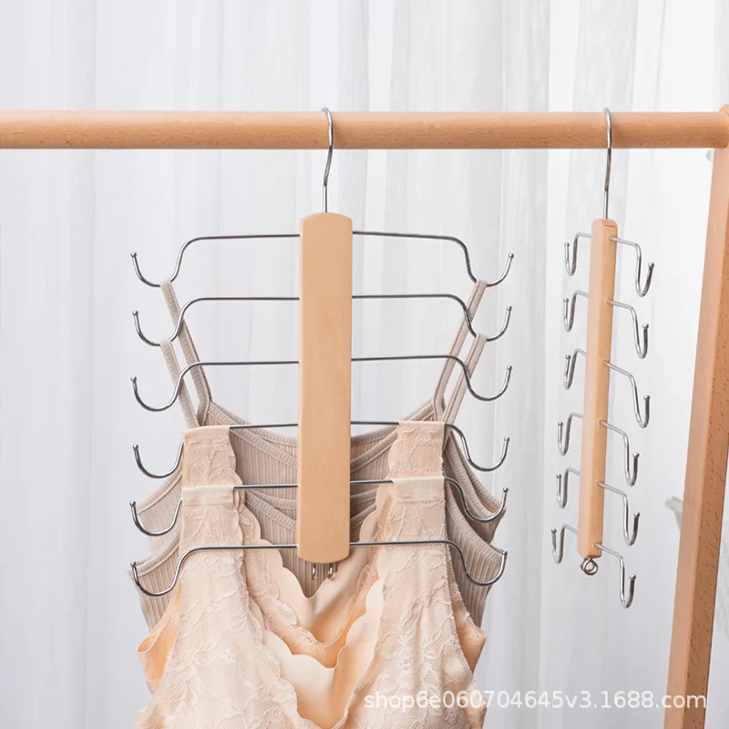 Underwear-Hanger-Camisole-Multilayer-Solid-Wood-Storage-Rack-Cabide-De ...