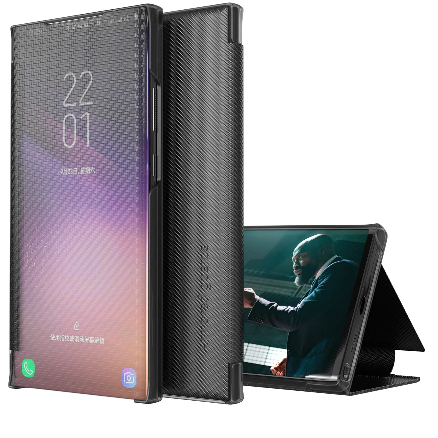 Luxo Magnetic Flip Stand Capa de telefone, Carteira para Samsung Galaxy ...