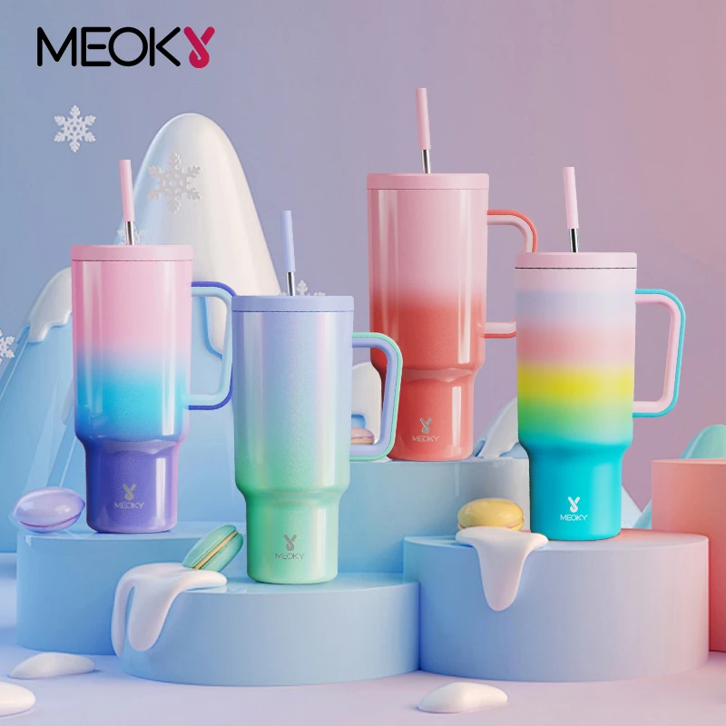 Meoky-40oz-Tumbler-Handle-Straw-Stainless-Steel-Bottle-Insulated ...
