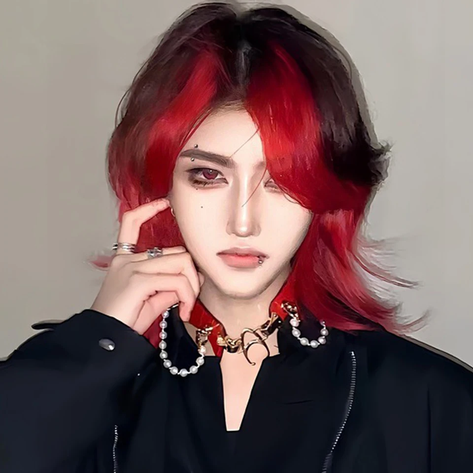 Wolf Cut Dyed End: The Ultimate Guide to Black and Red Dyed Curly Hair ...