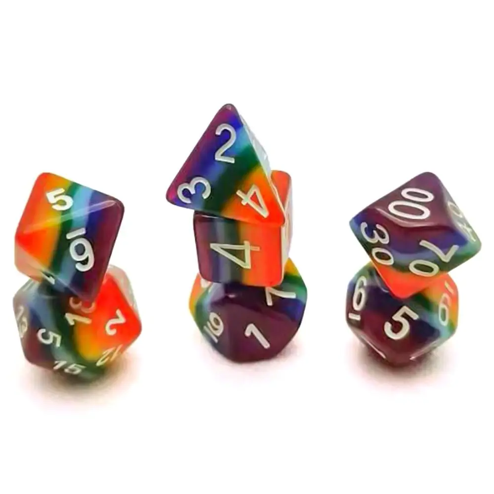 Rainbow-Dice-Set-Polyhedral-Animal-Game-Dice-For-DND-Accessories ...