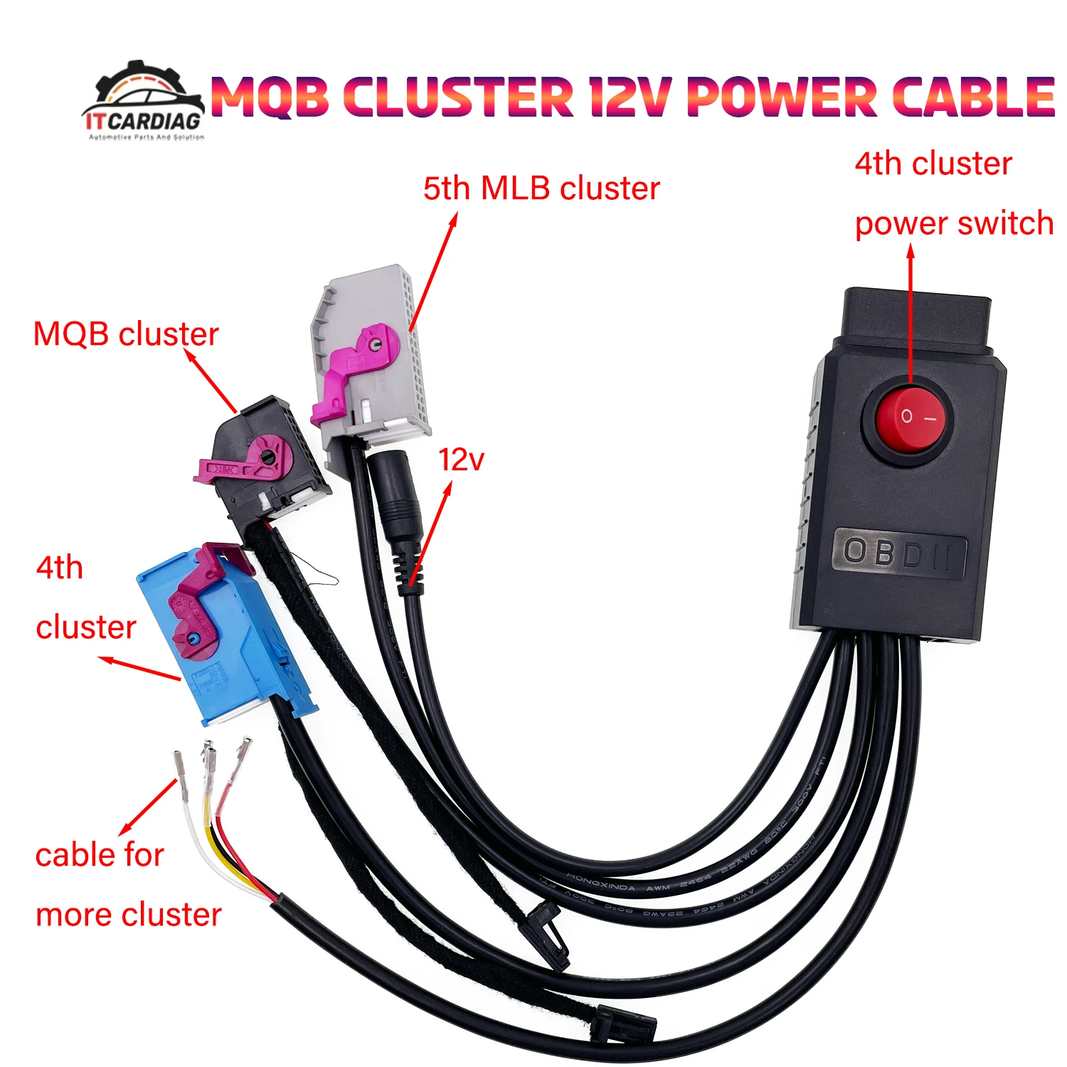 MQB Cluster 12V Power Test Cable 4th ID48 Key Program Cable 5th Cluster ...