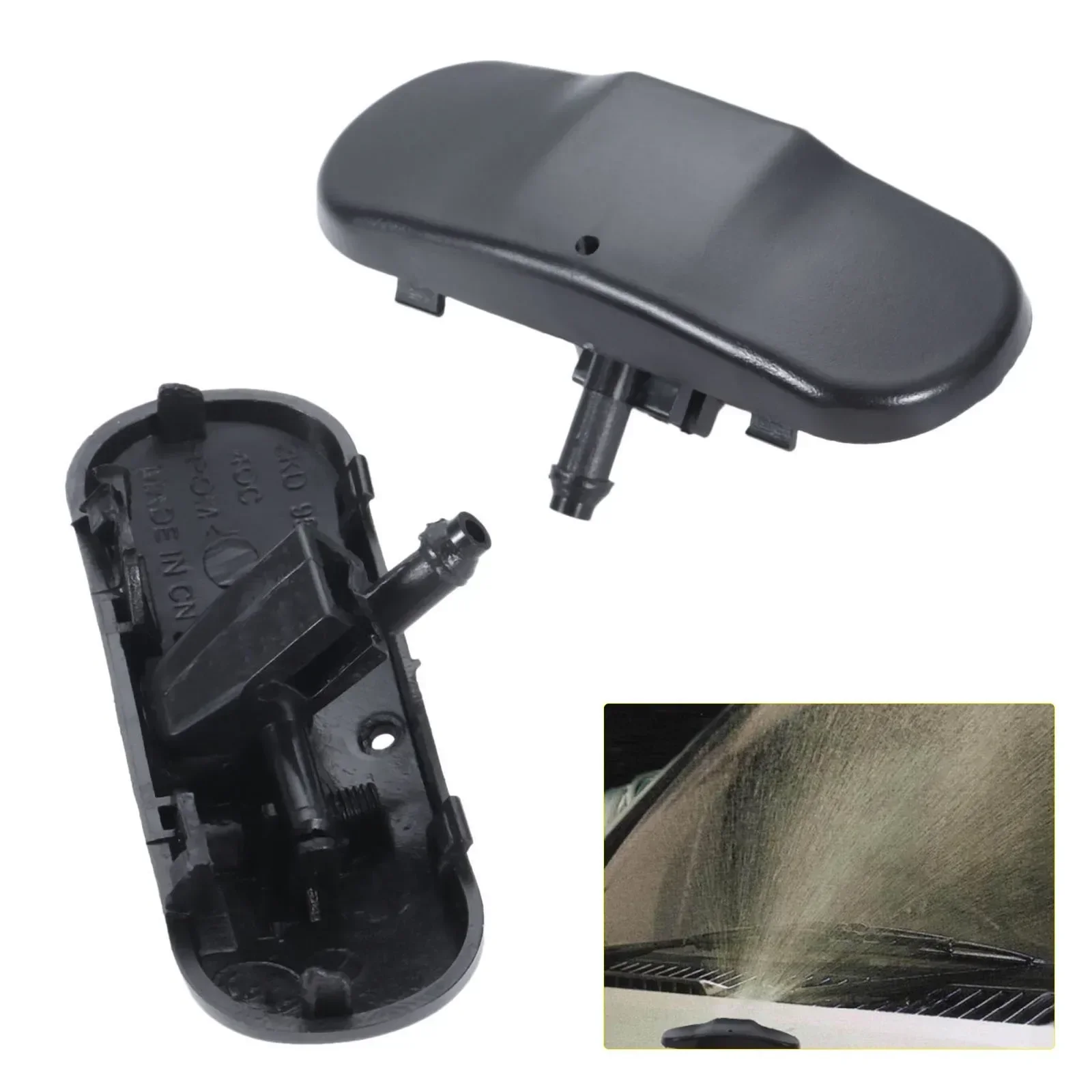 2Pcs Black Plastic Car Windscreen Washer Jet Water Spray Nozzles ...