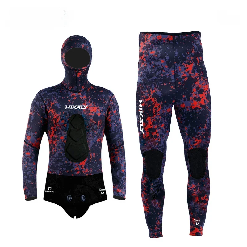 New-5mm-YAMAMOTO-Diving-Suit-Men-s-Semi-Dry-Deep-Diving-Camouflage-Fish ...