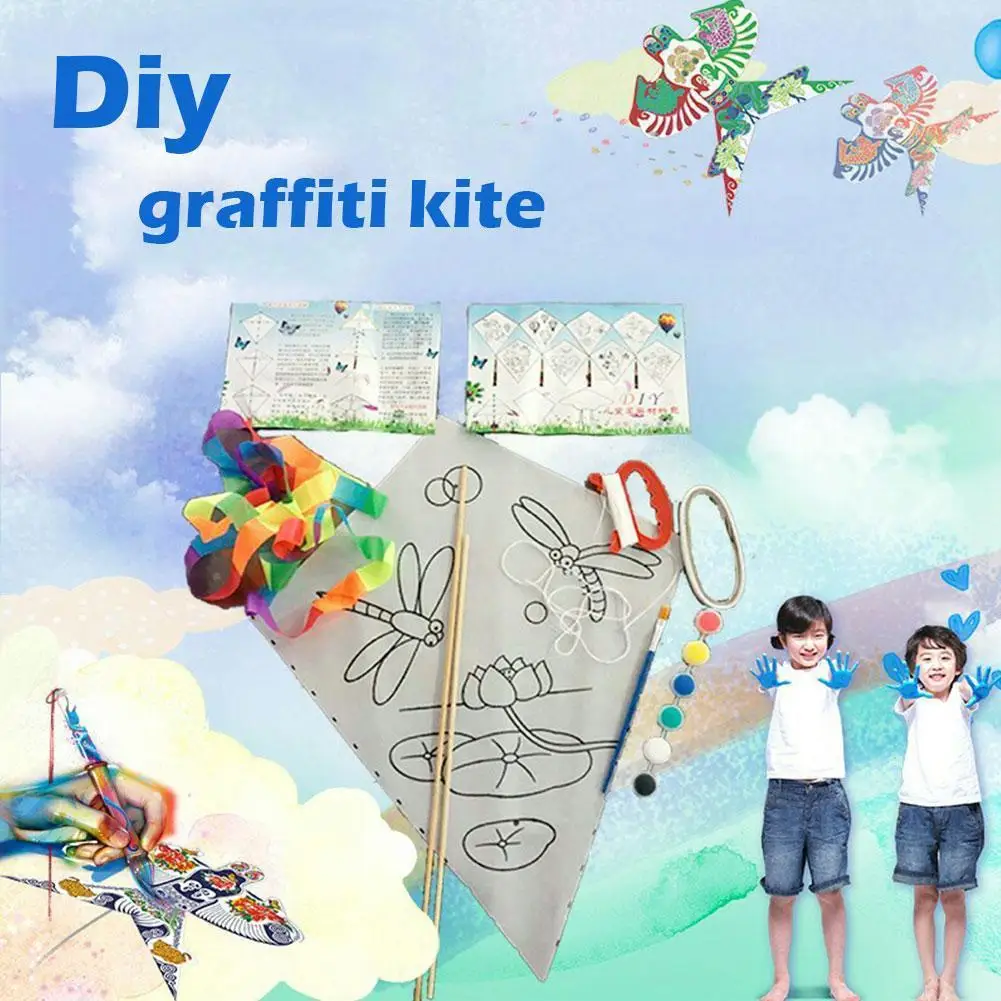 Cometa de arcoíris para niños, patrón de bricolaje para colorear, papel volador blanco para ...