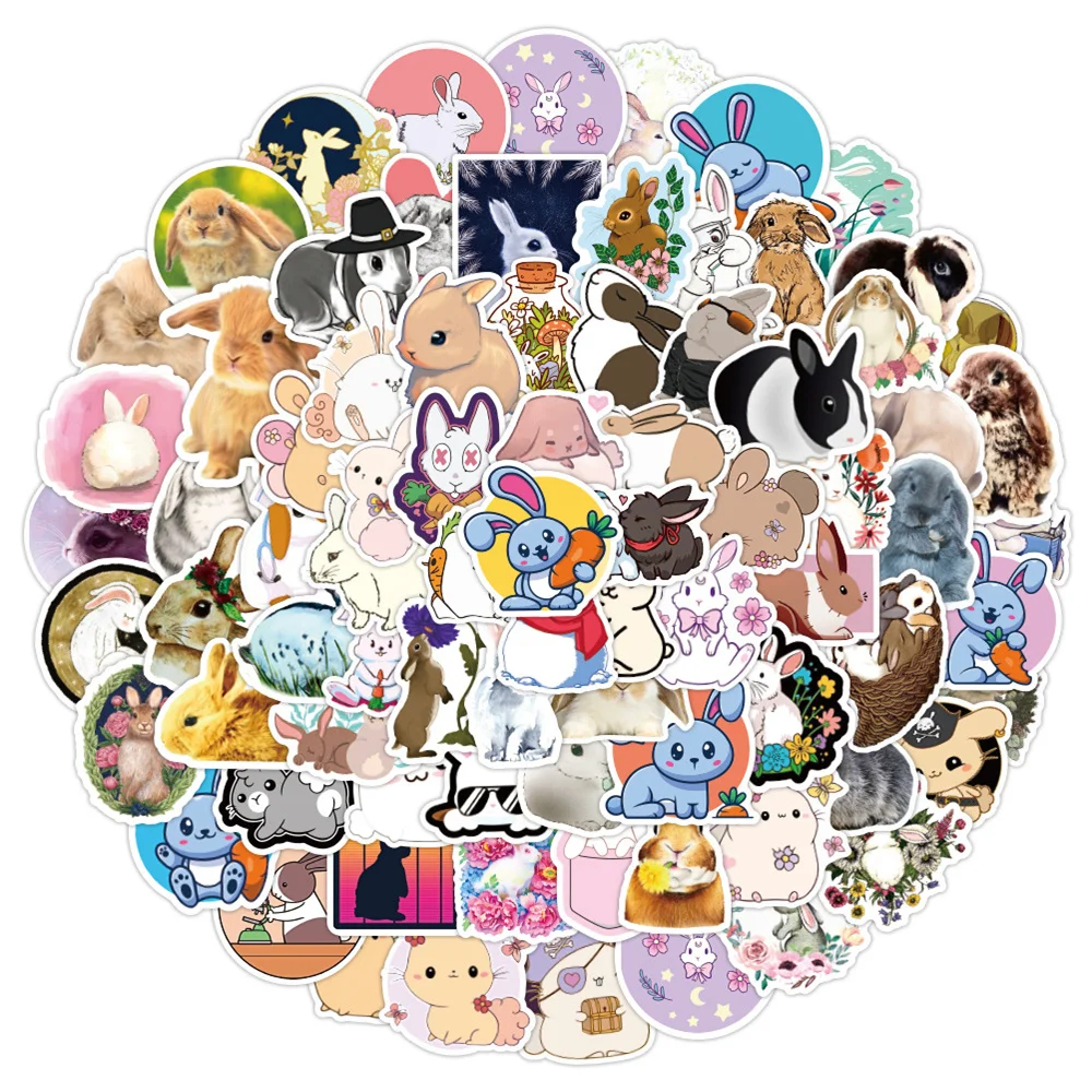 10/30/50PCS Cute Rabbit Graffiti Waterproof Sticker Creative Trend ...